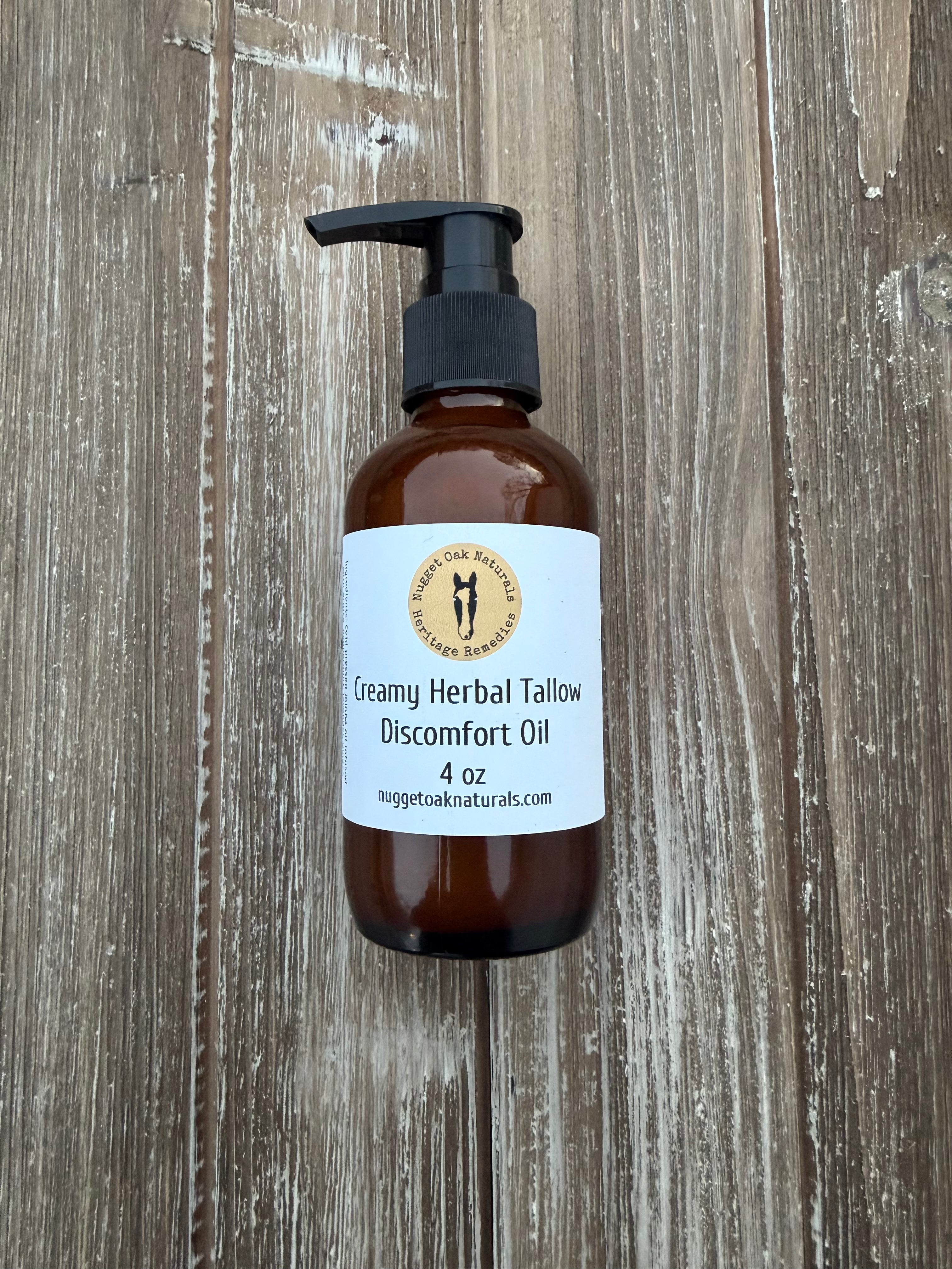Creamy Herbal Tallow Discomfort Oil – Nugget Oak Naturals